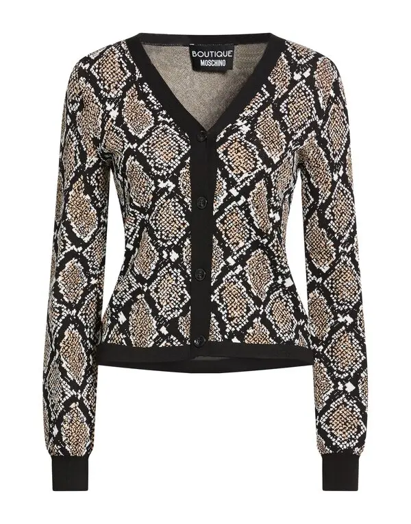 Moschino Jacquard-knit Snakeskin-print Cardigan