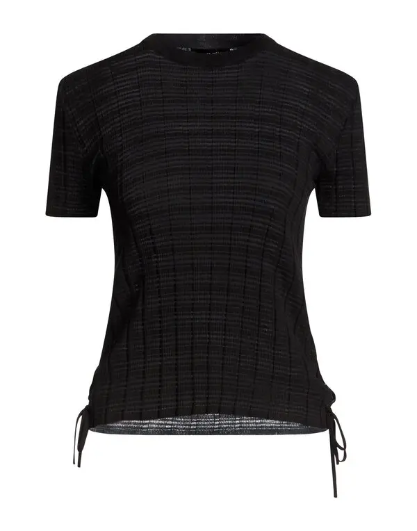 ROBERTO COLLINA Striped Knit Short Sleeve Sweater