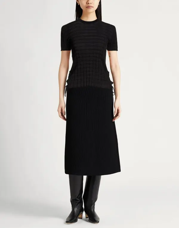 ROBERTO COLLINA Striped Knit Short Sleeve Sweater