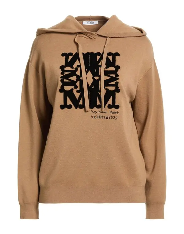 Max Mara Knitted Virgin Wool Hooded Sweater - Beige