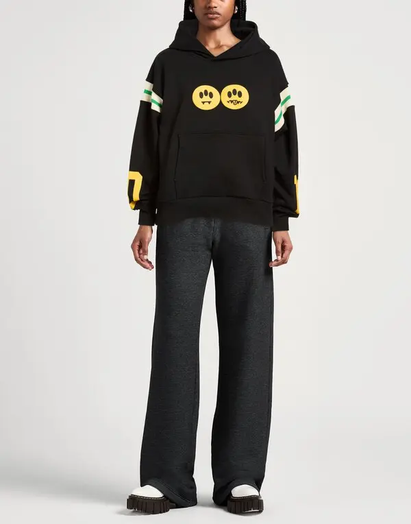 BARROW Cotton Terry Logo Hoodie - Black
