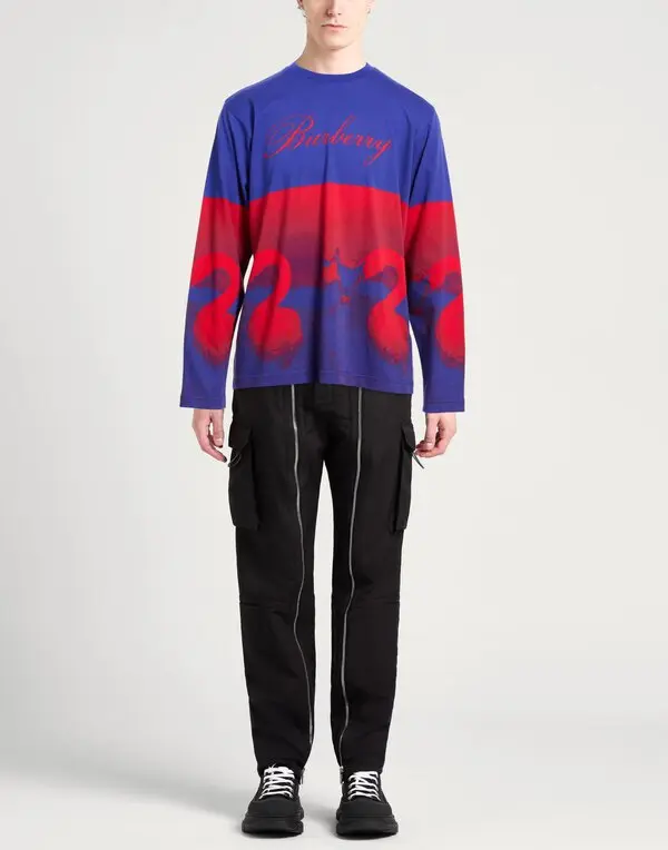 Burberry Long Sleeve Cotton T-shirt With Print