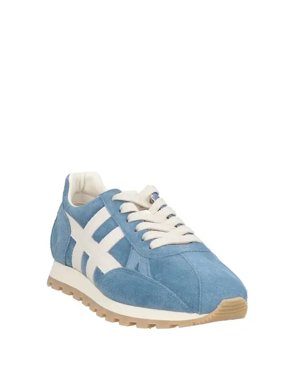 Hogan Leather And Suede Low-top Sneakers - Light Blue