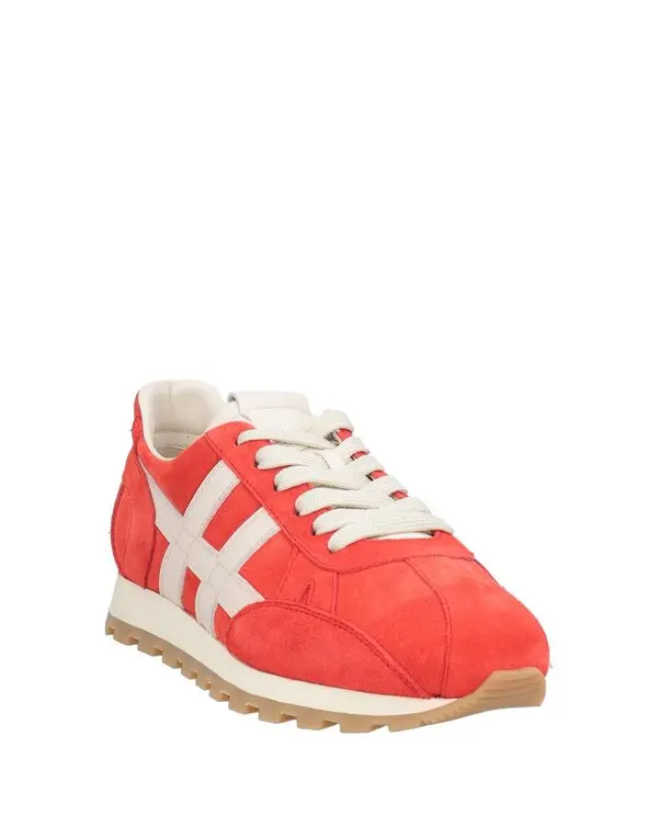 Hogan Leather And Suede Low-top Sneakers - Tomato Red