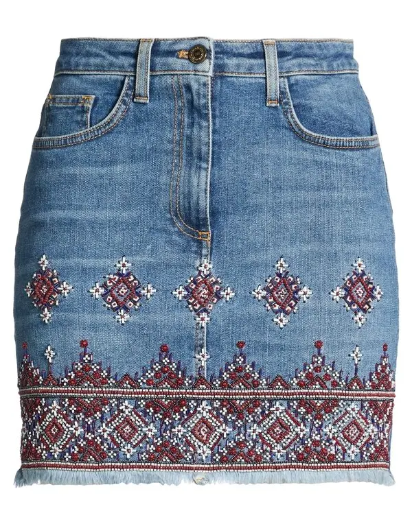 Elisabetta Franchi Faded Denim Pencil Skirt