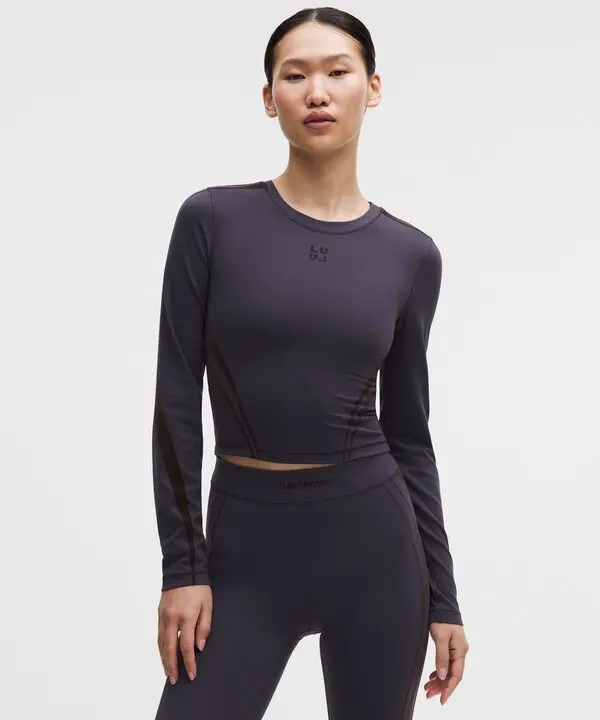 Lululemon Wunder Train Cropped Long-sleeve Shirt - Atmospheric Purple/nightmoth