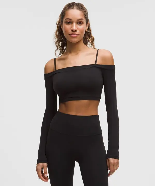 Lululemon Wunder Train Off-shoulder Long-sleeve Shirt - Black