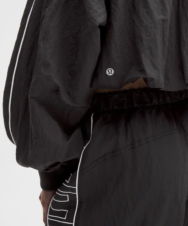 Lululemon Crinkle Nylon Track Jacket - Black/white