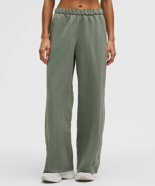 Lululemon Crinkle Nylon Mid-rise Track Pant - Willow Leaf/fog Green