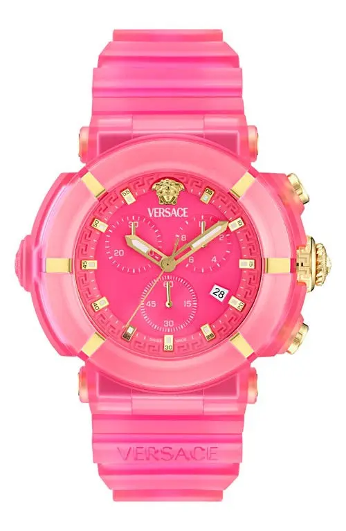 Versace Active Chronograph Bracelet Watch - Pink Ecoceramic