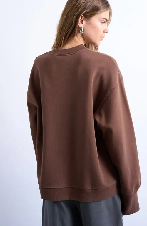 Topshop Oversized Cotton Sweatshirt