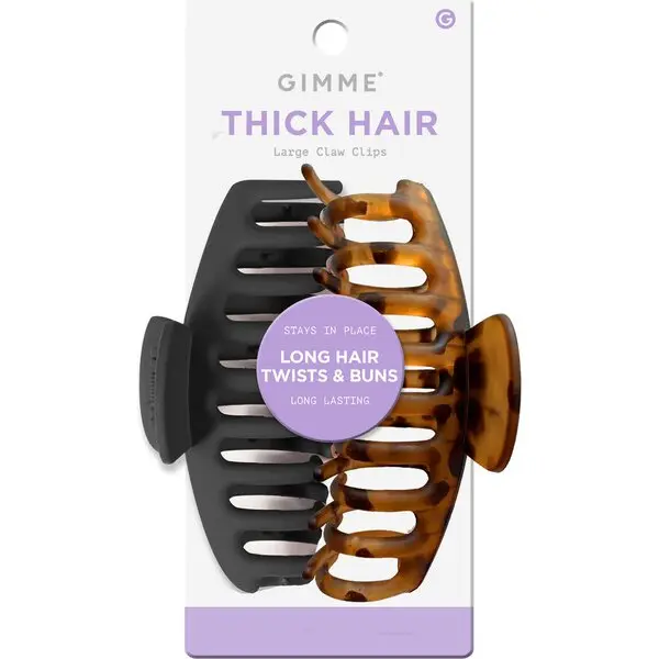 GIMME BEAUTY Claw Clips Duo For Thick Hair - Brown