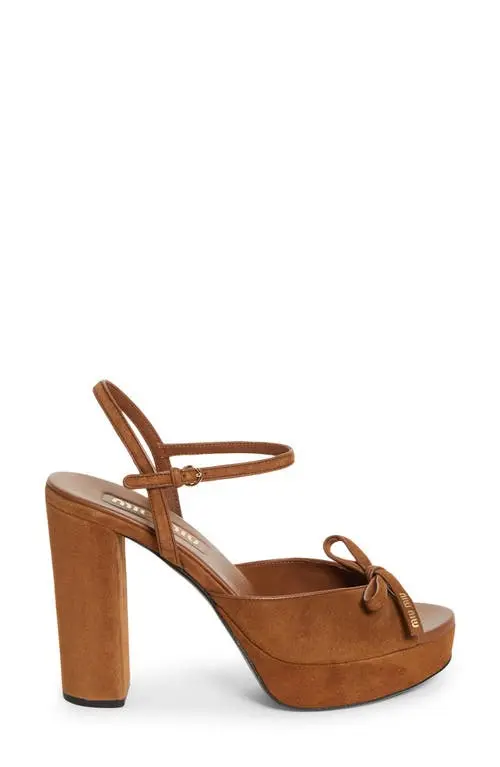 Miu Miu Bow Platform Sandal - Rovere