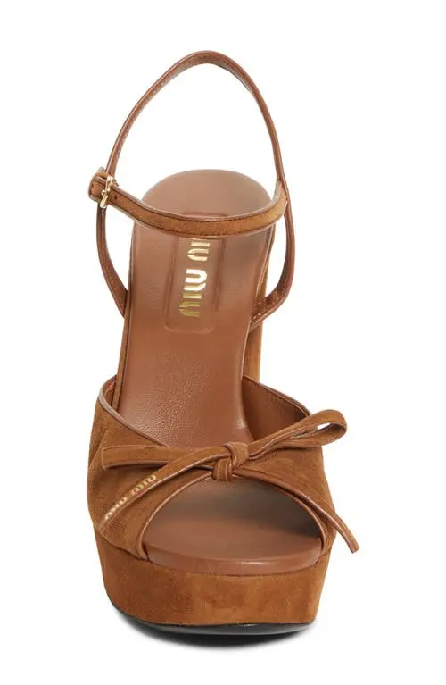 Miu Miu Bow Platform Sandal - Rovere