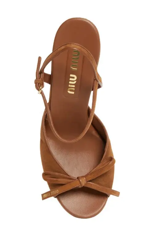 Miu Miu Bow Platform Sandal - Rovere