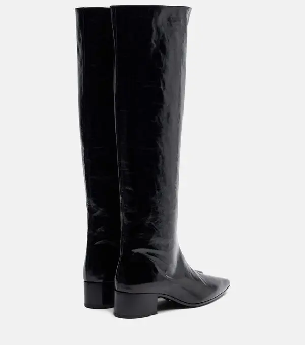Khaite Andee 40 Leather Knee-high Boots - Black