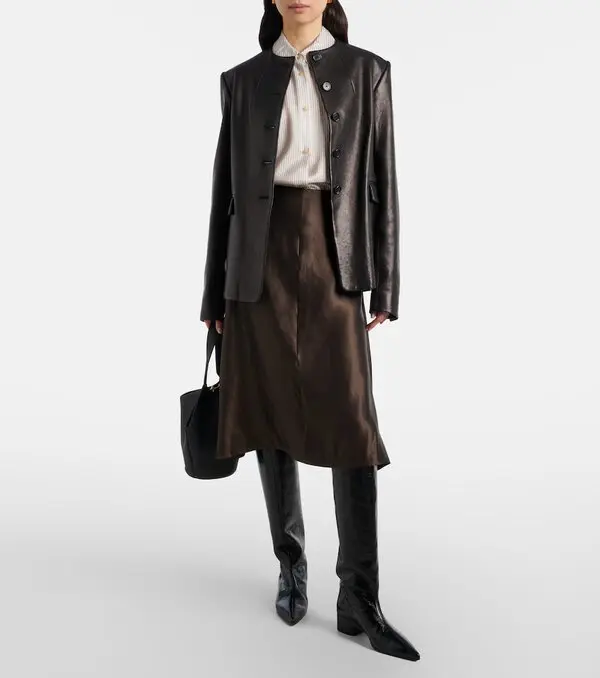 Khaite Knee-high Leather Boots - Black