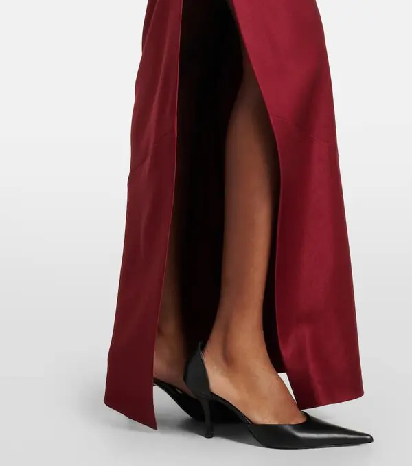 Alex Perry Draped Crêpe Satin Bustier Gown