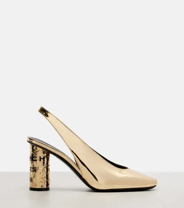 Givenchy Tape Mirrored Leather Slingback Pumps