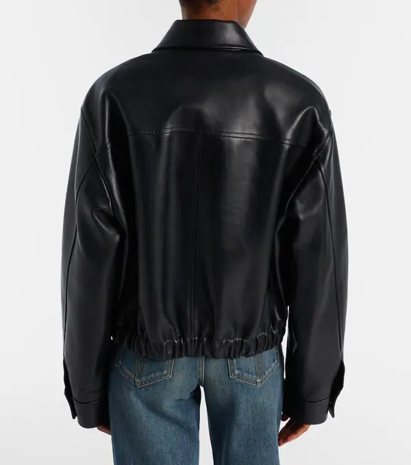 Versace Leather Blouson Jacket - Black