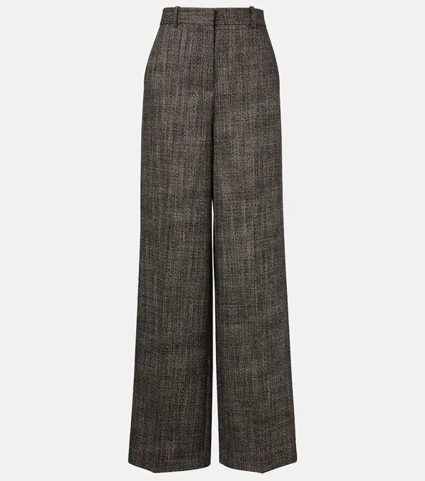JOSEPH Hawley Virgin Wool Wide-leg Pants - Brown