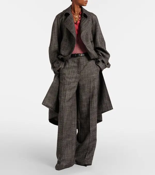 JOSEPH Hawley Virgin Wool Wide-leg Pants - Brown