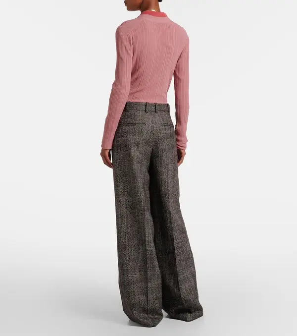 JOSEPH Hawley Virgin Wool Wide-leg Pants - Brown