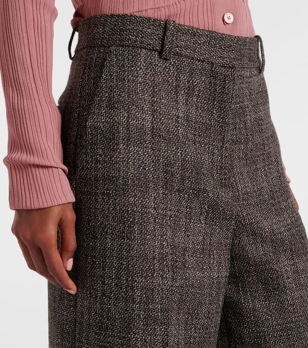 JOSEPH Hawley Virgin Wool Wide-leg Pants - Brown