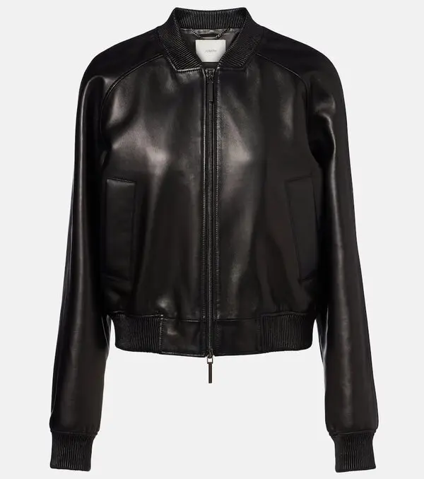 JOSEPH Quinn Leather Bomber Jacket