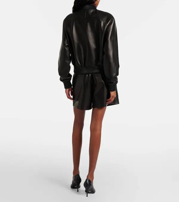 JOSEPH Quinn Leather Bomber Jacket