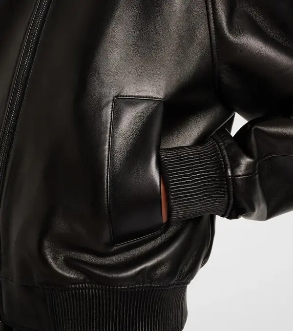 JOSEPH Quinn Leather Bomber Jacket