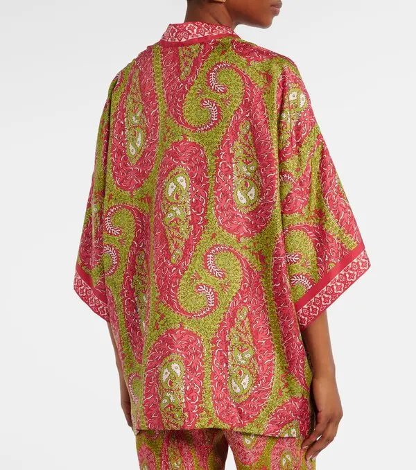 Etro Printed Silk Twill Wrap Jacket