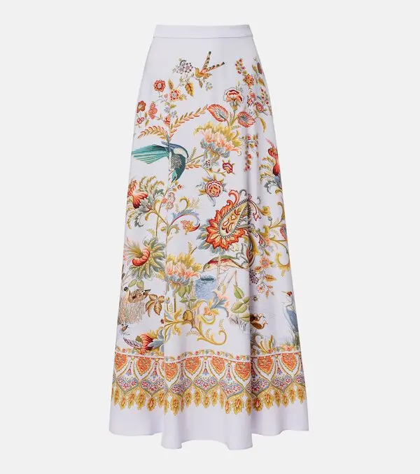 Etro Printed Silk Maxi Skirt