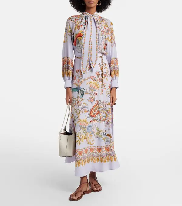 Etro Printed Silk Maxi Skirt