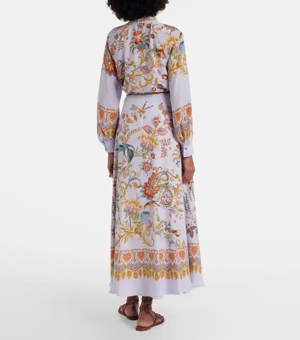 Etro Printed Silk Maxi Skirt