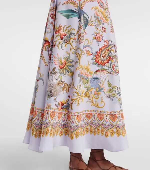 Etro Printed Silk Maxi Skirt