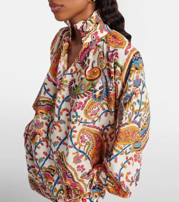 Etro Printed Cotton And Silk Blouse - Multicoloured