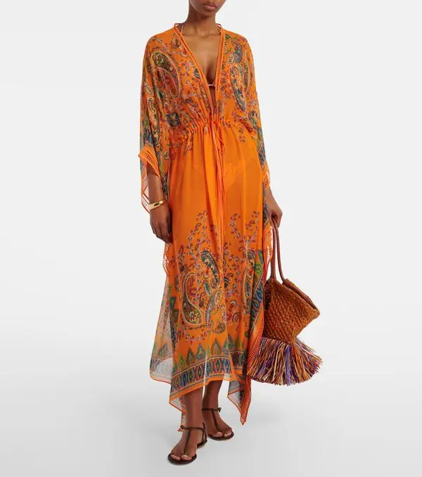 Etro Embroidered Semi-sheer Beach Cover-up