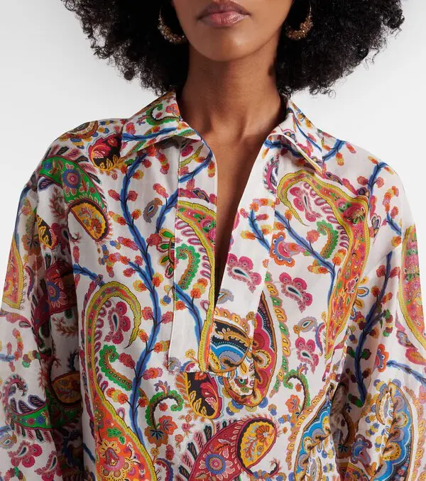 Etro Printed Cotton And Silk Tunic