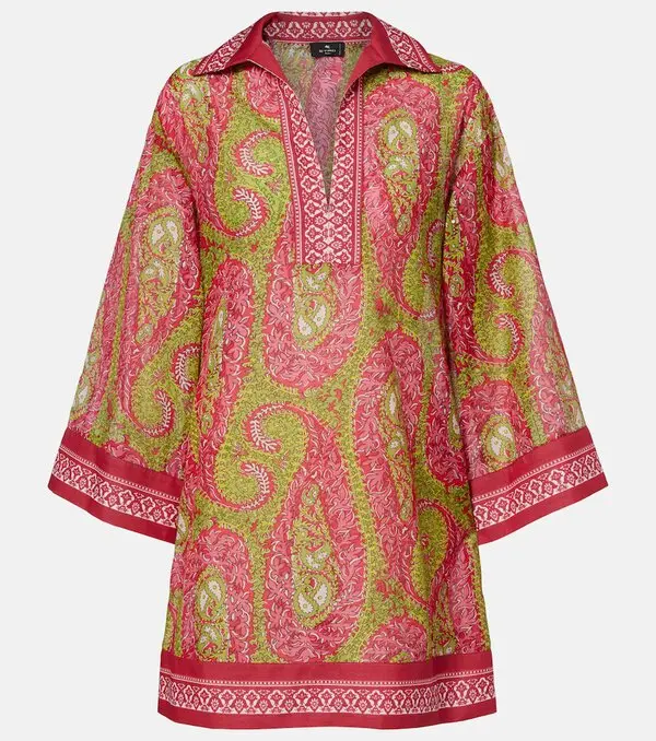 Etro Printed Cotton And Silk Tunic - Multicoloured
