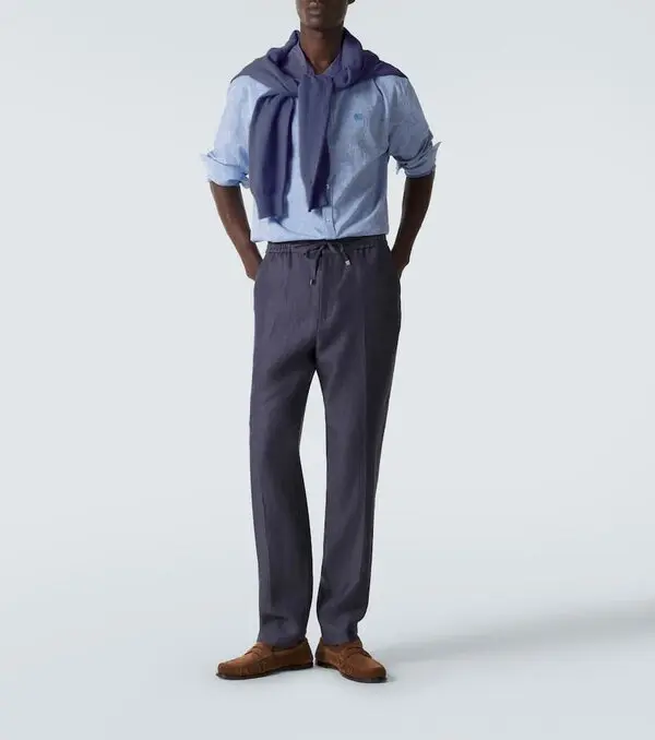 Etro Linen Slim Pants