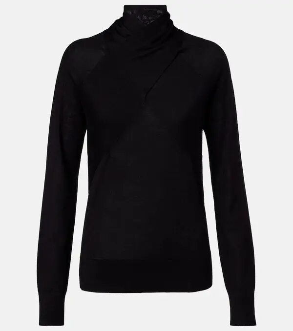 TOTEME Mockneck Wool Sweater - Black