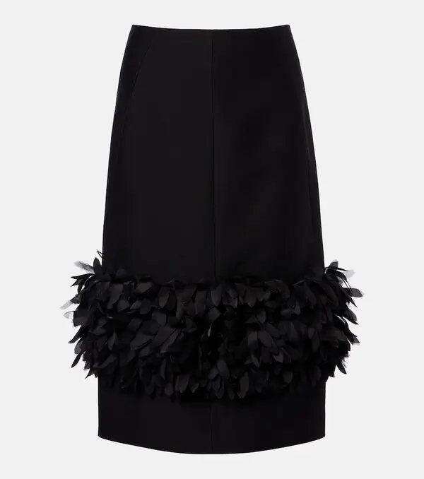 TOTEME Petal Wool And Silk Pencil Skirt - Black