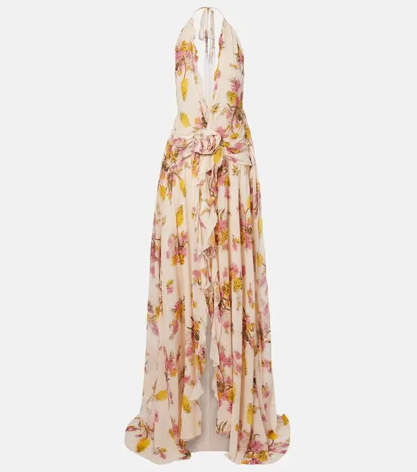 Blumarine Floral Georgette Gown