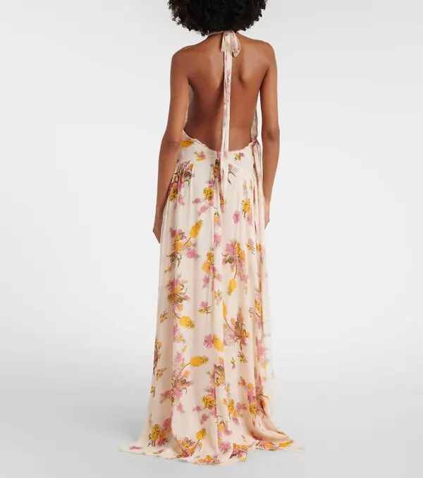 Blumarine Floral Georgette Gown