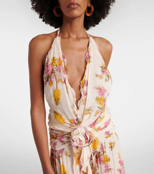 Blumarine Floral Georgette Gown