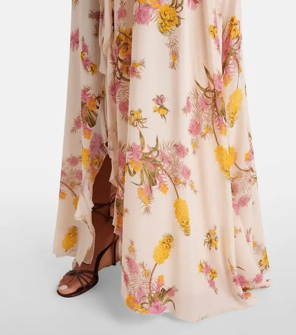 Blumarine Floral Georgette Gown
