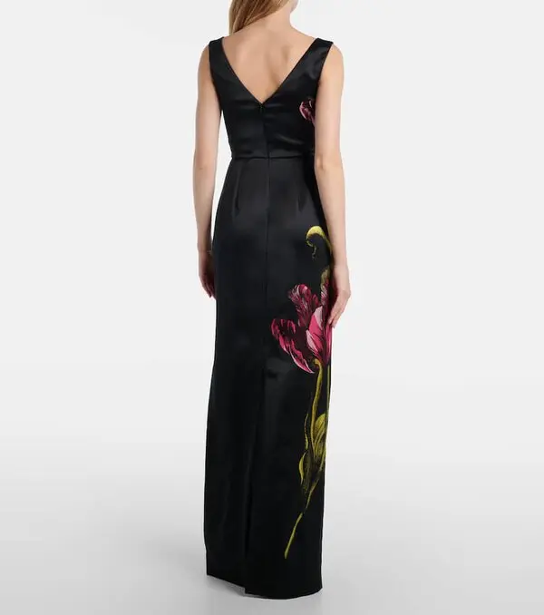 Erdem Floral Duchess Satin Gown