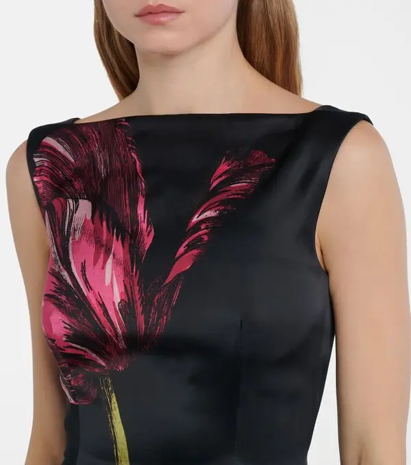 Erdem Floral Duchess Satin Gown