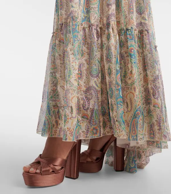 AQUAZZURA Sundance 140 Satin Platform Sandals - Brown